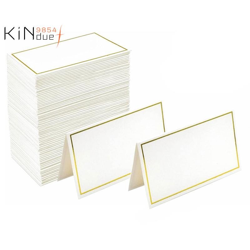 120 Piece Place Cards Small Tent Cards with Gold Foil Borders Paper ...
