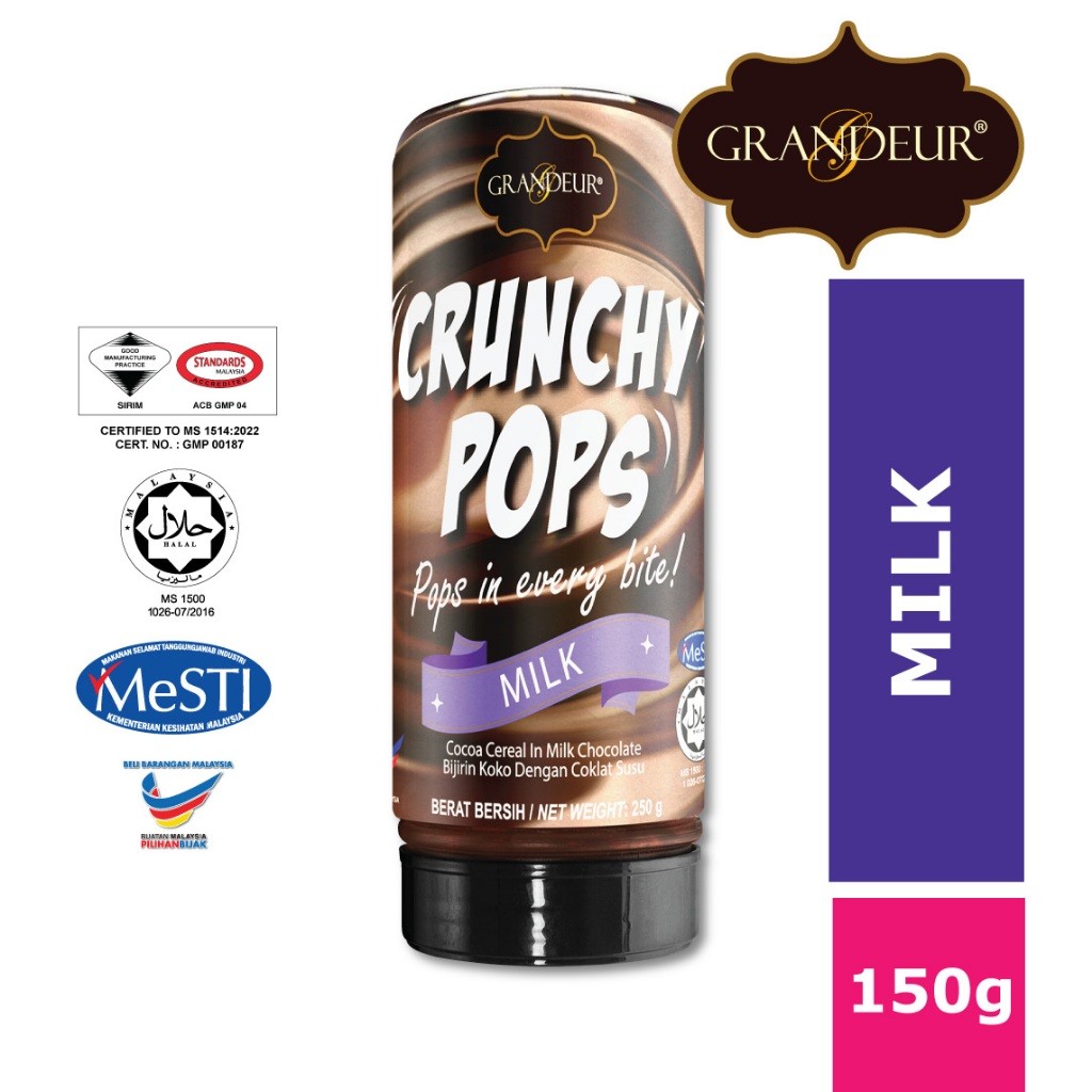 GRANDEUR Choco Jar Crunchy Pops Cocoa Cereal In Milk CHOCOLATE Coklat ...