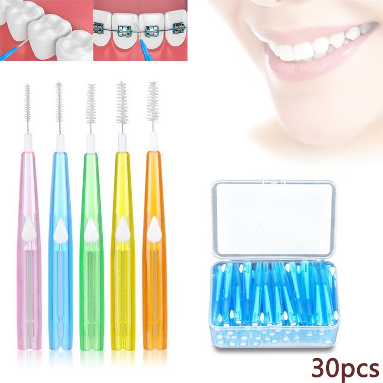 [cleanpik] 30X Orthodontic interdental brush Slim Soft Push-Pull ...