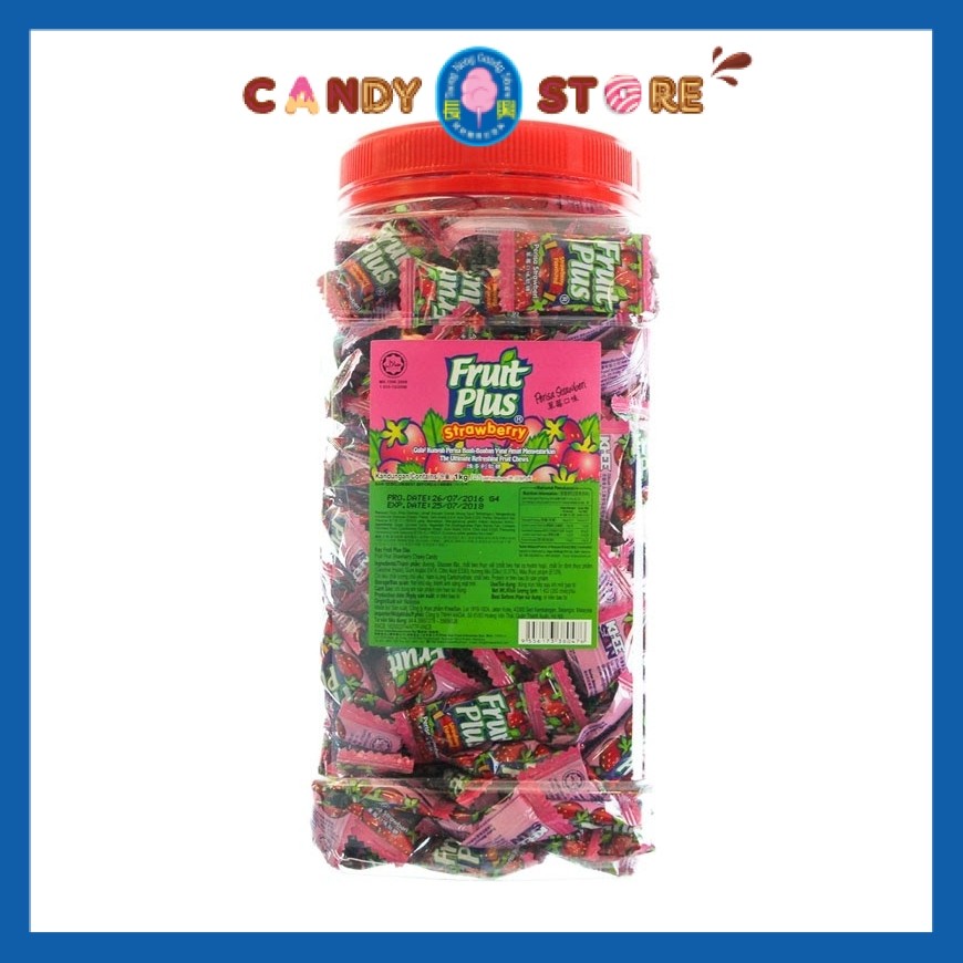 Fruit Plus Chewy candy types 350pcs 1kg-Strawberry | Shopee Singapore