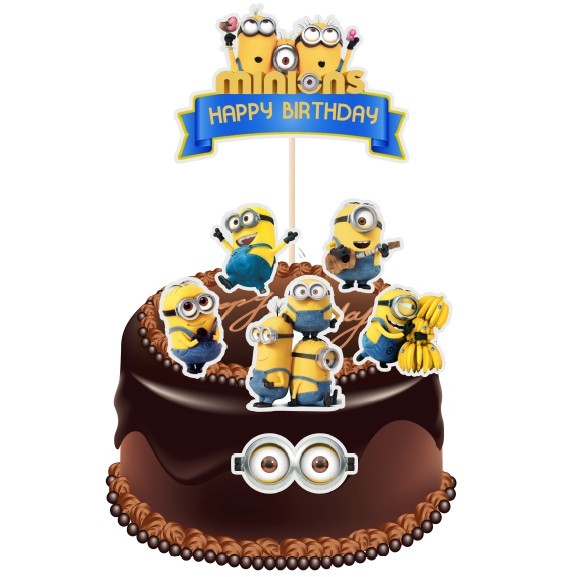 MINIONS Despicable Me Cake Topper Laminated (DIY) | Shopee Singapore