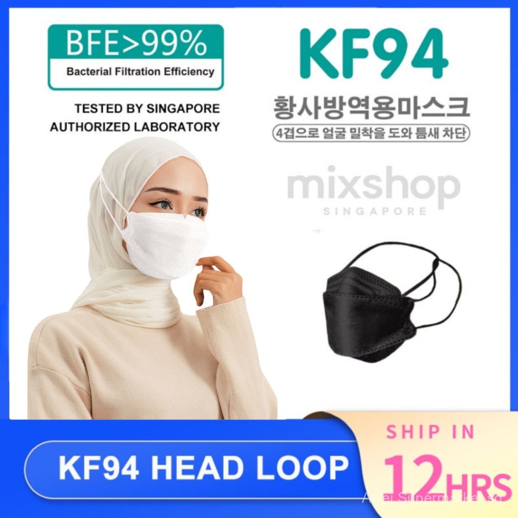 MIXSHOP KF94 HEADLOOP, hijab KF94 mask, KF94 Mask head Loop, Pelitup ...