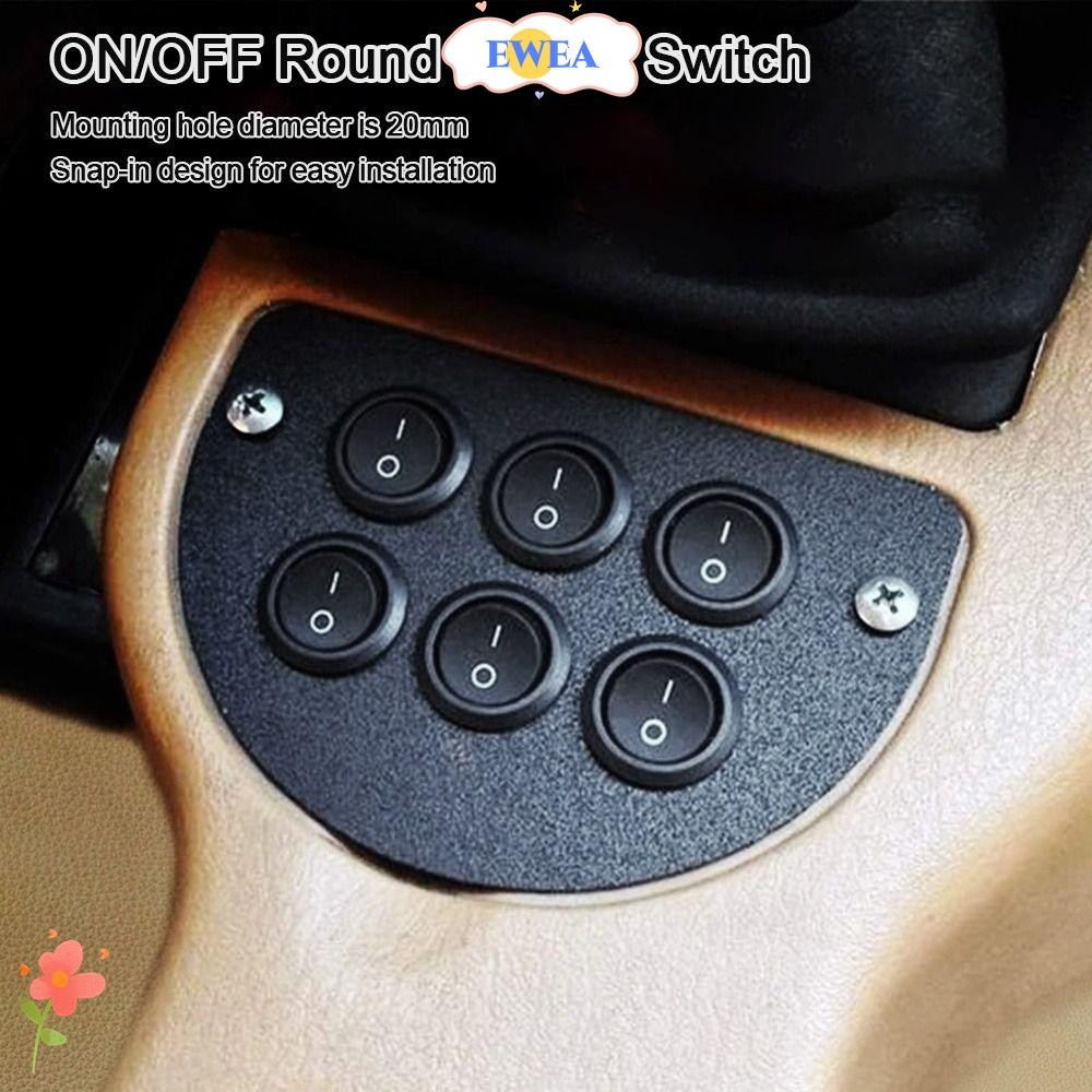 EWEA ON/ Switch, Mini 20MM Circular Switch, 12V 24V Toggle Switch 2 Pin ...