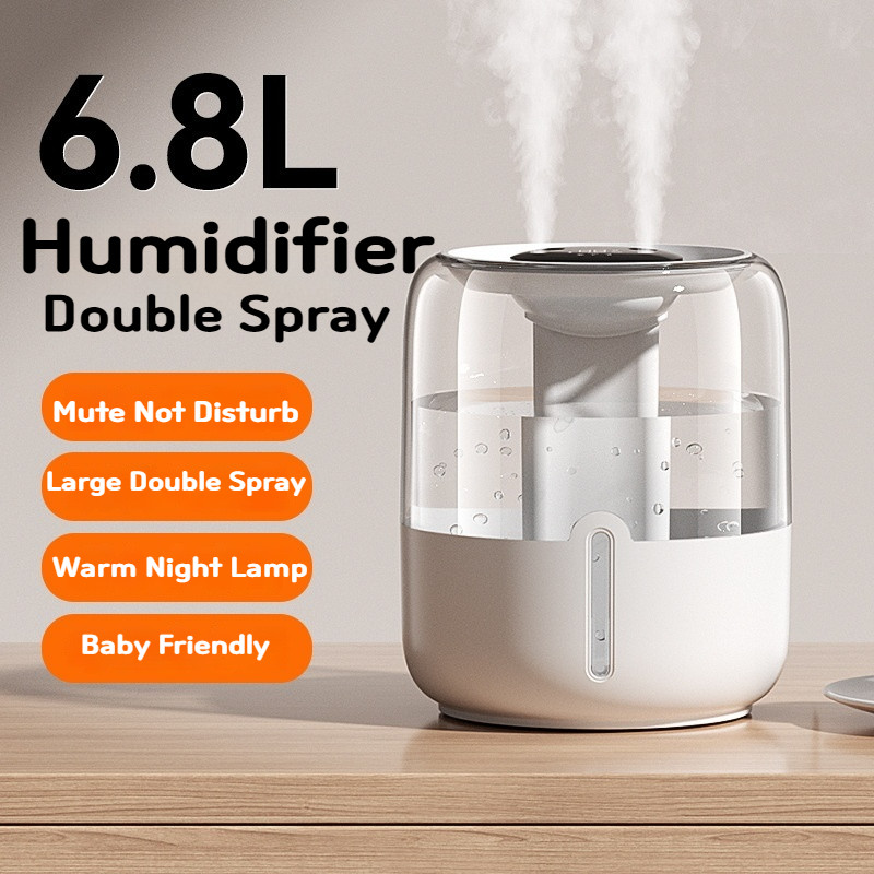 6.8L Large Capacity Dual Spray Humidifier With Lamp,humidifier ...