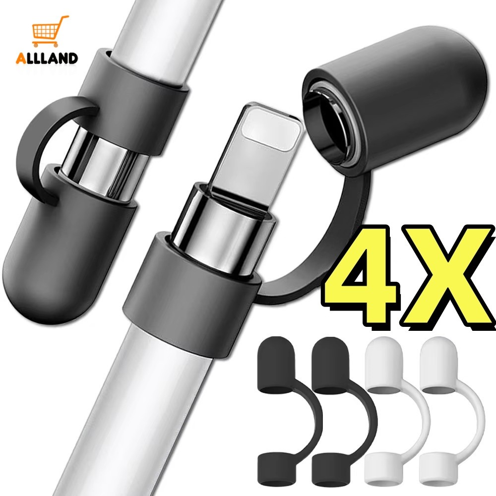 4Pcs Soft Silicone Pencil Cap Protective Holder for Apple Pencil 1st ...