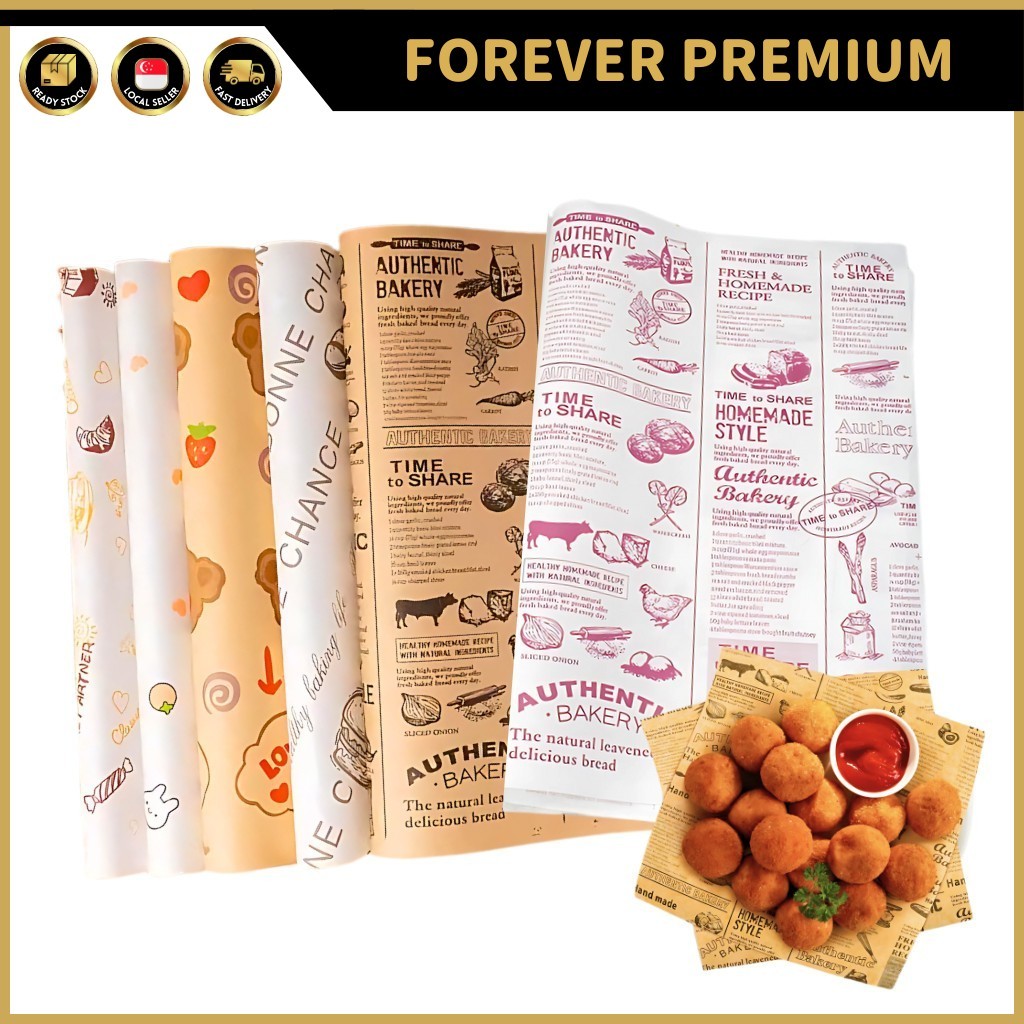 (FOREVER PREMIUM) 50pcs Sandwich Home Food Grade Baking Paper Newspaper ...