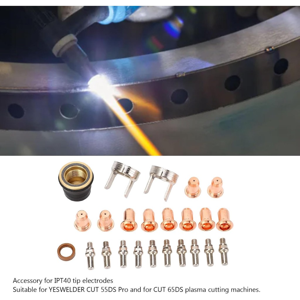 24pcs Plasma Cutting Torch Sets Tip Electrode of IPT40 for YESWELDER ...