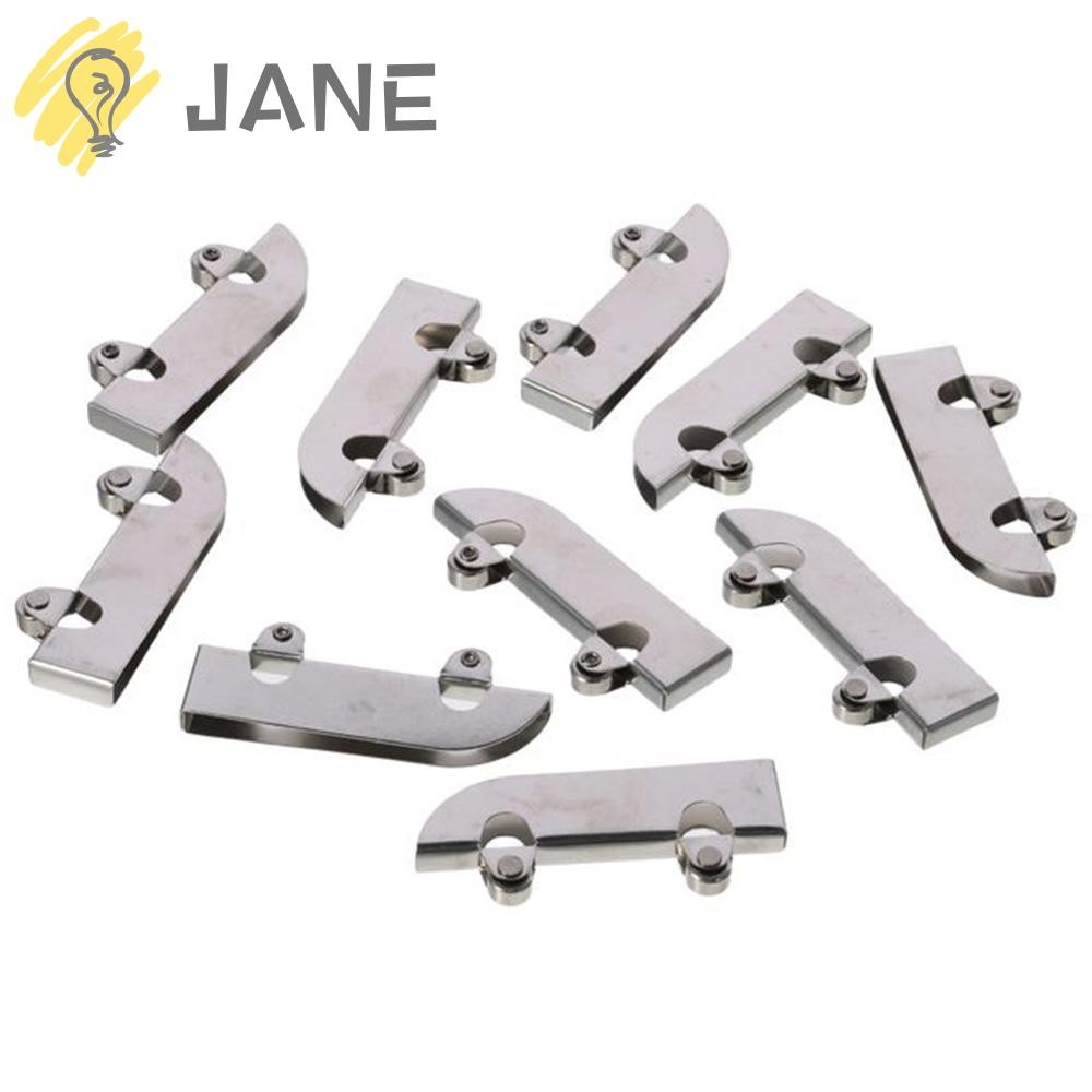JANE 10Pcs Glass Wheel Pulley Clamp, Stainless Steel Silver Sliding ...