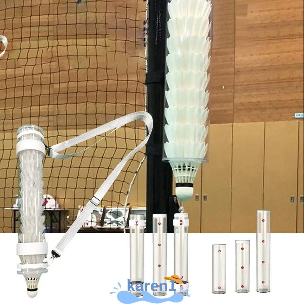 KAREN Badminton Cylinder, Transparent Magnetic Shuttlecocks Storage ...