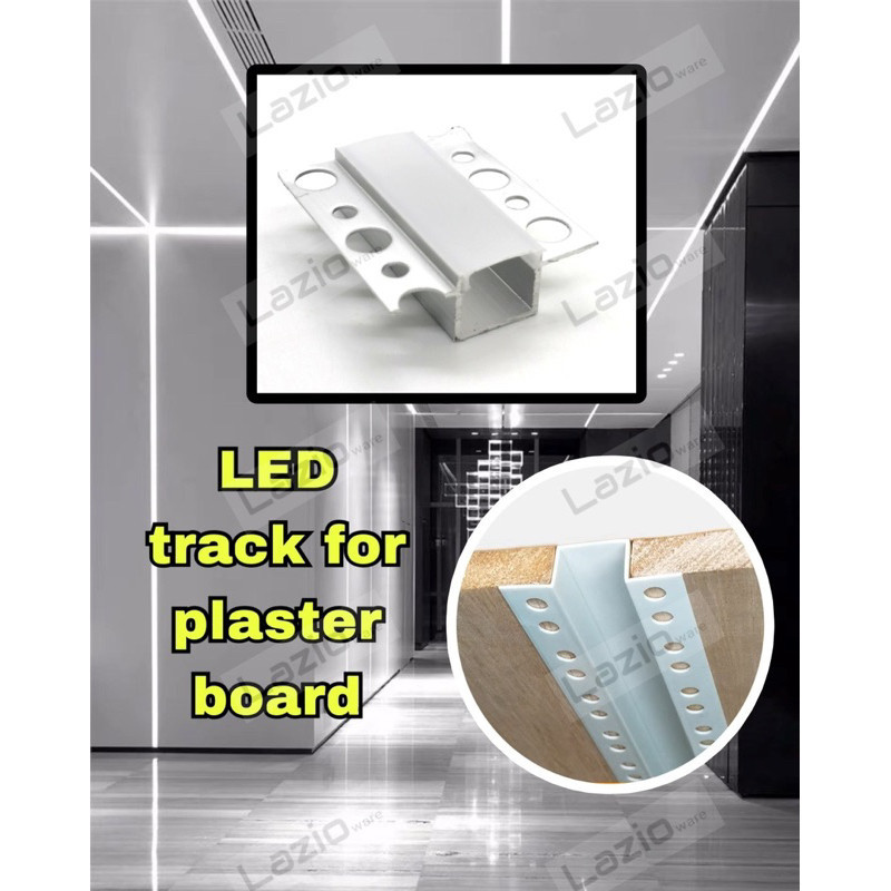1m plaster in LED strip light aluminium channel track rail housing with ...