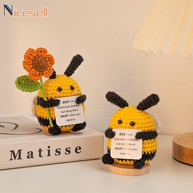 graduation Cute Crochet Bee Creative Positive Handmade Doll Hand-woven ...