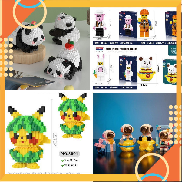 [5 ️] Block PUZZLE MODELS, BALODY ASSEMBLY, WATERMELON POKEMON, PANDAS ...