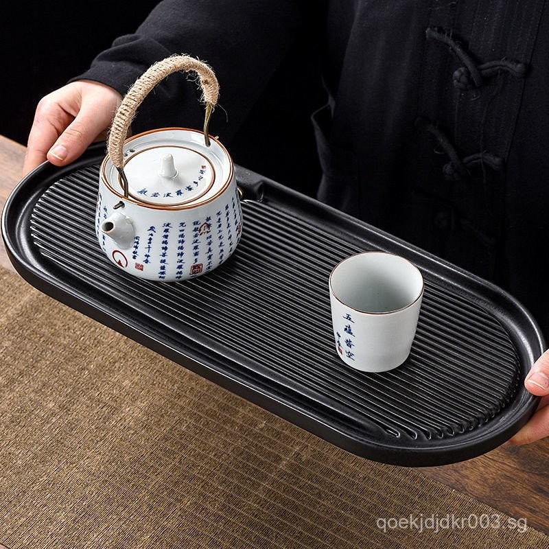 Ceramic Household Tea Tray Modern Minimalist Office Tea Tray Drainage ...