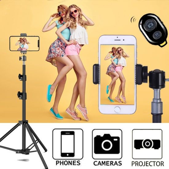 Portable 210cm Tripod Adjustable Stand Live Camera Selfie Tripod Phone Holder 2.1m K3 wth ...
