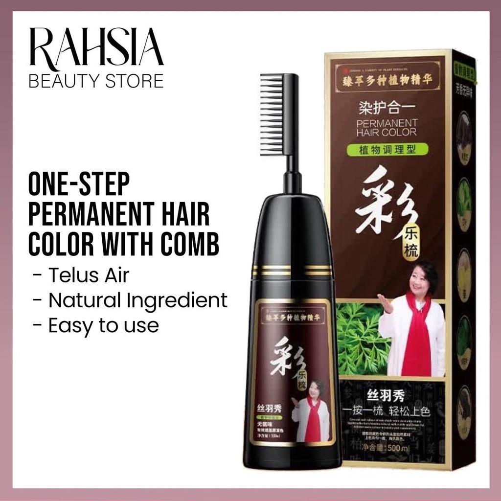 3 in 1 Hair Dye Color Permanent Hair Color Telus Air Tutup Uban Pewarna ...