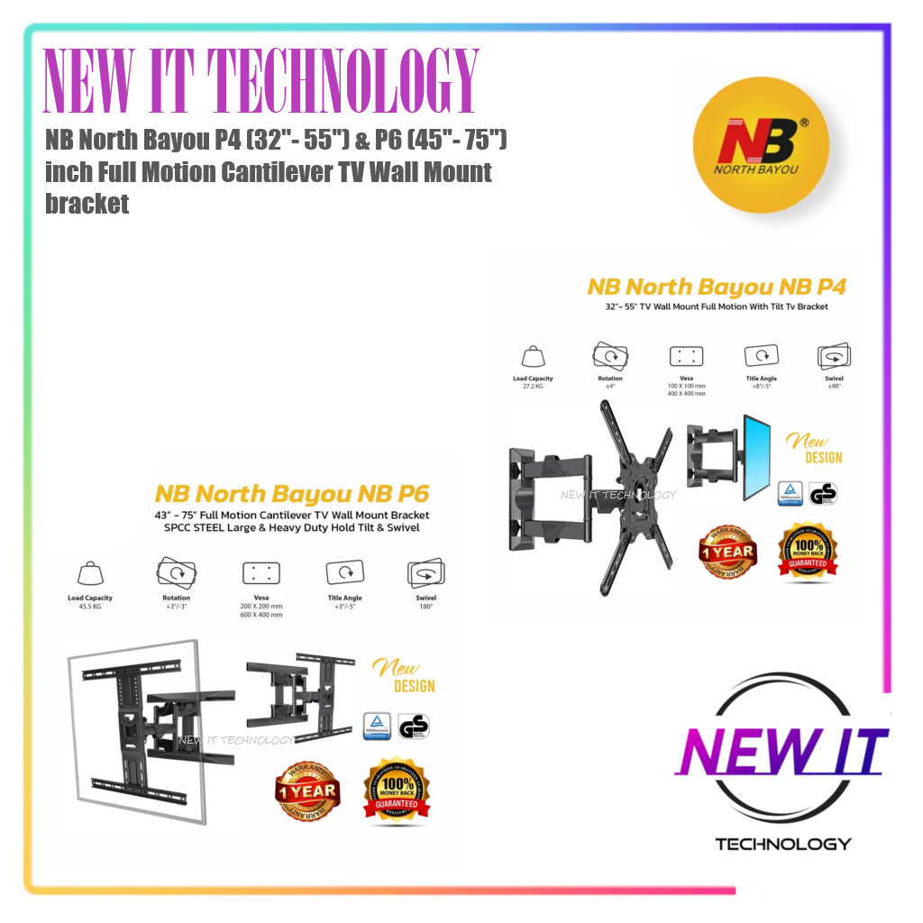 NB North Bayou P4 & P6 & P65 & DF80-T & SP2 & SP5/100 (32"-110") inch ...