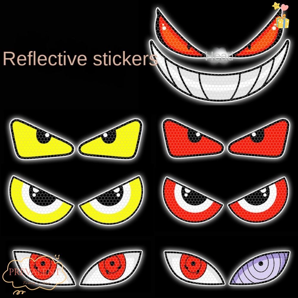 PREVA Moto Reflective Eye Stickers, Red Yellow 14.5cm Electric Vehicles ...
