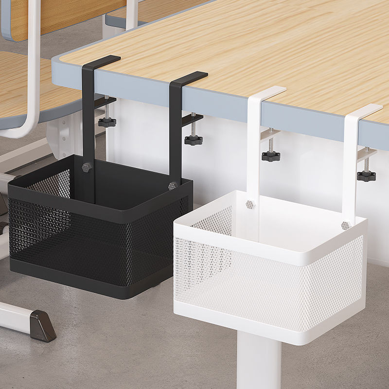 Under Desk Office Table Organizer Rack No Drill Steel Tray Clamp Mount ...