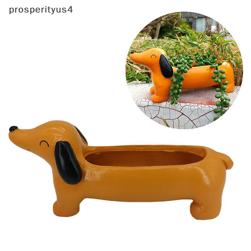 [Prosperityus] Dachshund Garden Pots, Resin Dog er Pots, Mini Puppy Air ...