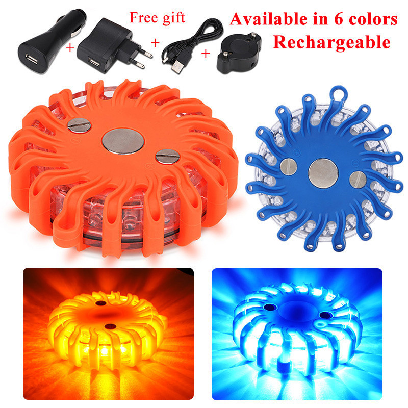 LED Emergency Light Car Safety Flare Light Rechargeable Strobe Beacon ...