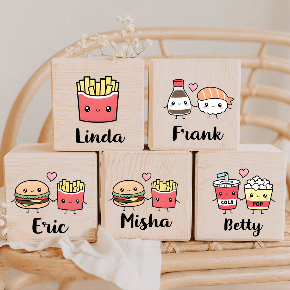 Personalized Custom Cute Food French Fries Burger with Name Money Boxes ...