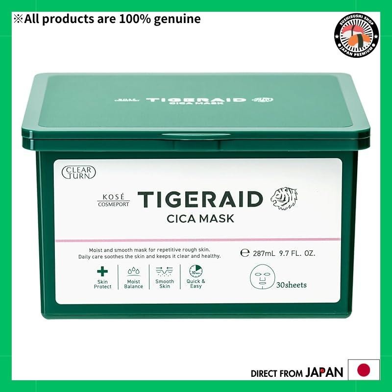 KOSE Clear Turn Tiger Raid CICA Repair Mask 30 Sheets Large Size KOSE ...