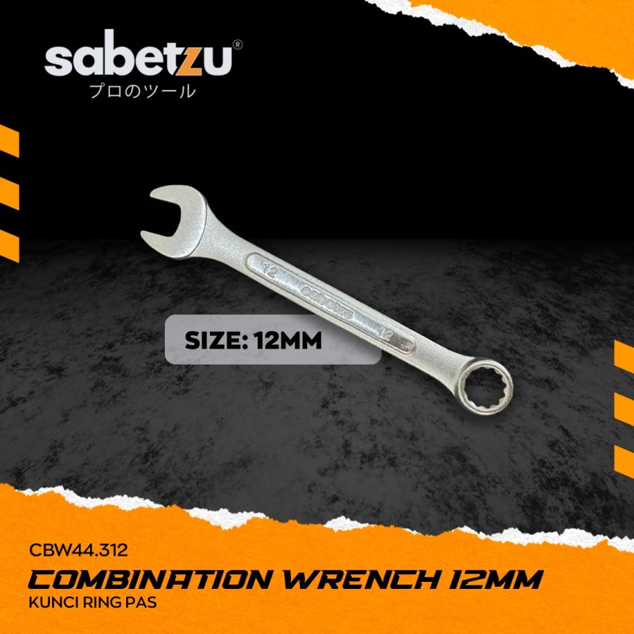 Sabetzu 12mm Combination Ring Wrench - Combination Wrench Embossed Bone ...