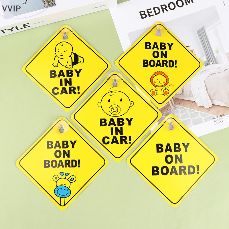 Vvsg Baby On Board Safety Car Window Suction Cup Warning Sign Driving ...
