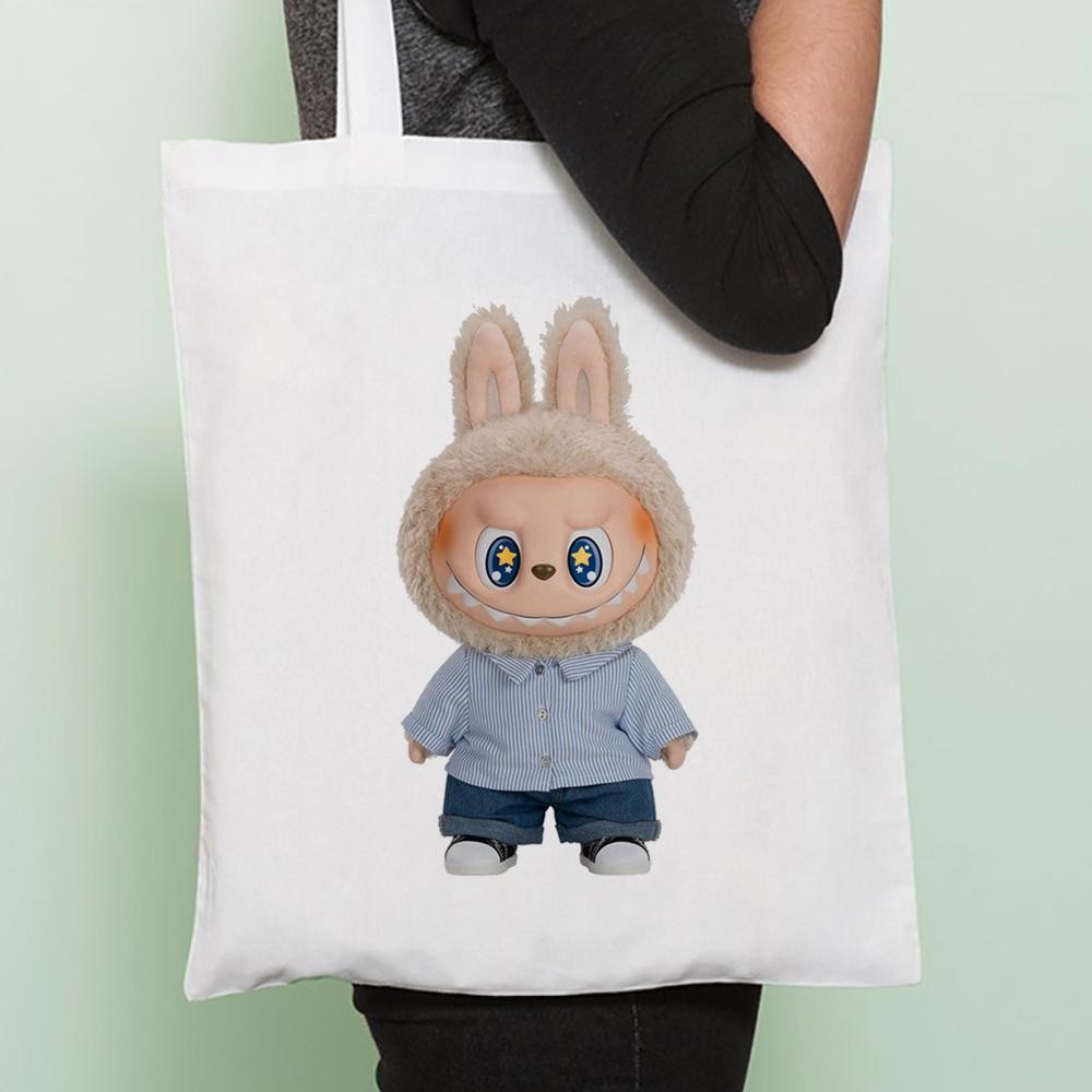 Cute Labubu shopping bag tote jute bag grocery bolsa recycle bag bag ...