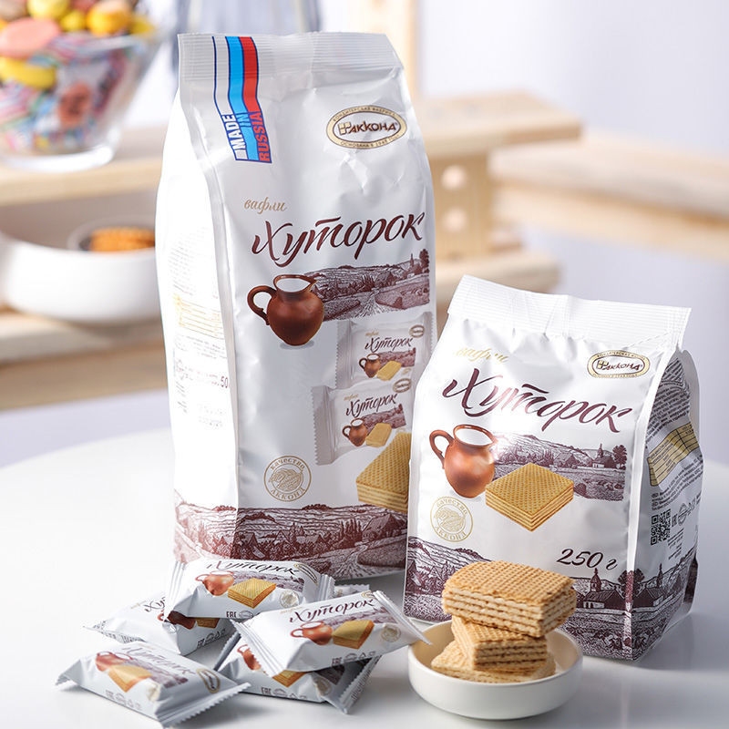 Russia Imported Wafer Sandwich Biscuits A Kongte Ice Cream Chocolate ...