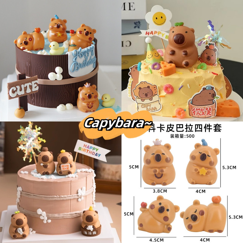 2024 Internet Celebrity Cartoon Animal Capybara Birthday Cake ...