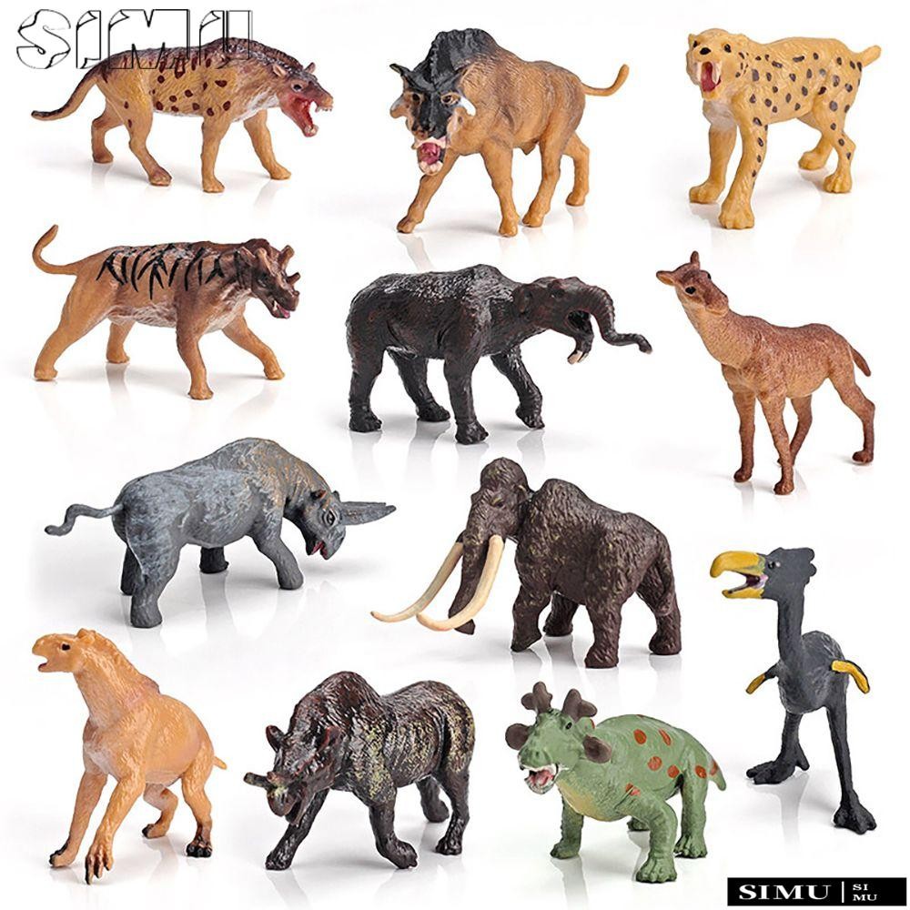 SIMULR 12PCS Prehistoric Animal Models Kids Cognition Miniature ...
