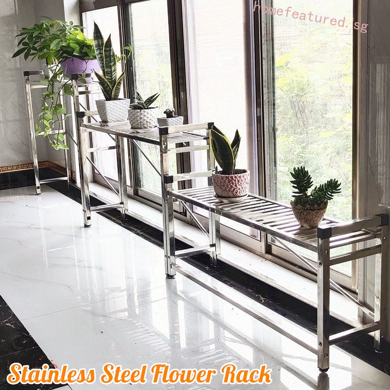 Multi-Layer Stainless Steel Plant Rack Flower Pot Stands Plant Metal ...