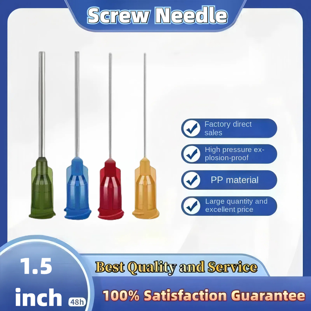 30pcs 38mm 1.5-inch 14G-30G Stainless Steel Screw Thread Dispensing Needle,Glue Needle,Plastic ...