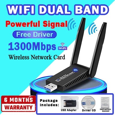 High-Speed 1300Mbps USB WiFi Adapter – Dual Band 5GHz Wireless Dongle ...