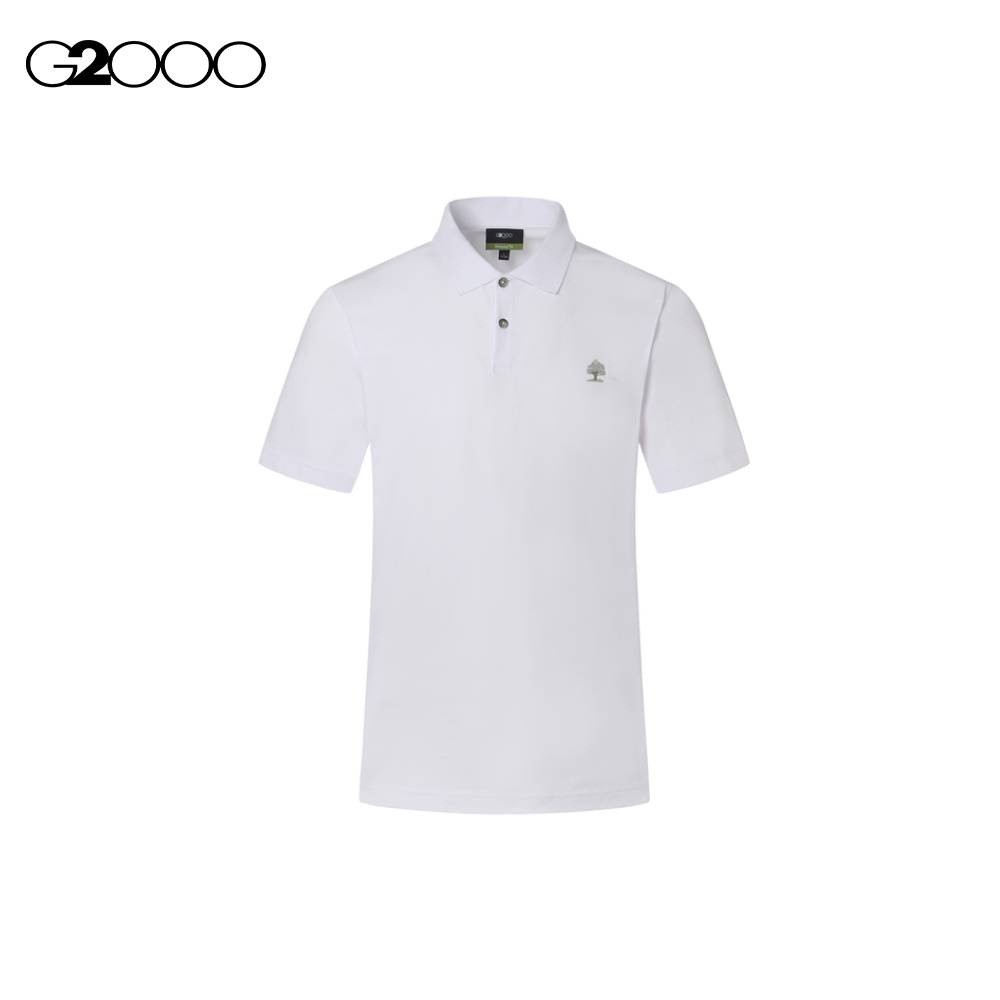 G2000 Men Washer Basic Pure Cotton Jersey Polo With Sillcone Logo - White | Shopee Singapore