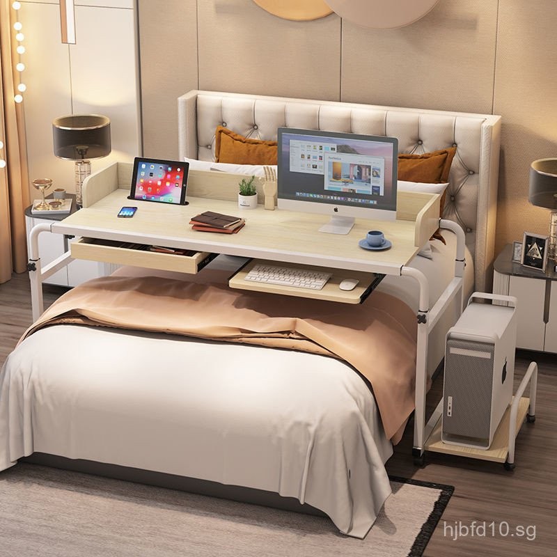 Overbed Table Movable Adjustable Height Extendable Home Bedroom Bedside ...