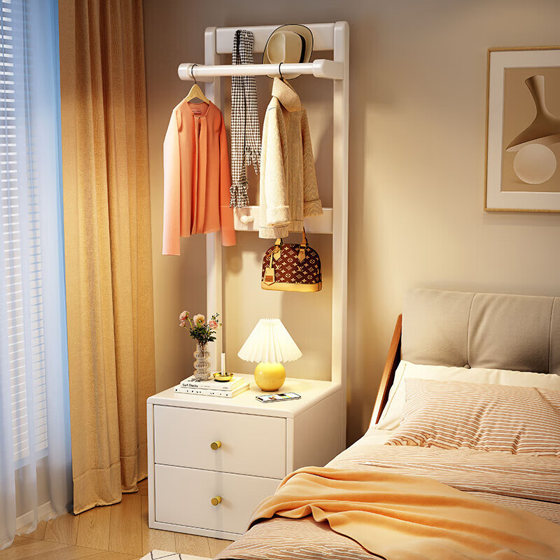 S-T& Zhengmu Maple Solid Wood Coat and Hat Rack Bedside Table ...