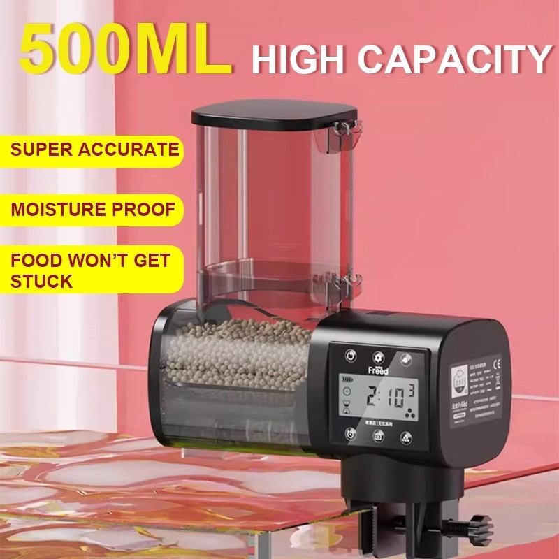 500ML Large Capacity Fish Tank Intelligent Timing Feeder Aquarium ...