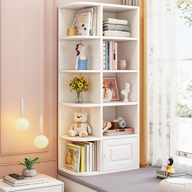 Bay Window Bookshelf and Storage Shelf Floor Home Bedroom Locker Living ...