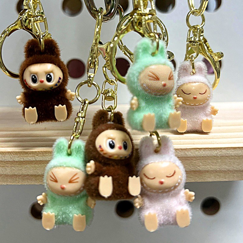 [Ready Stock]1Pc Cartoon Animal Mini Labubu Doll Keychain Cute Keyring ...