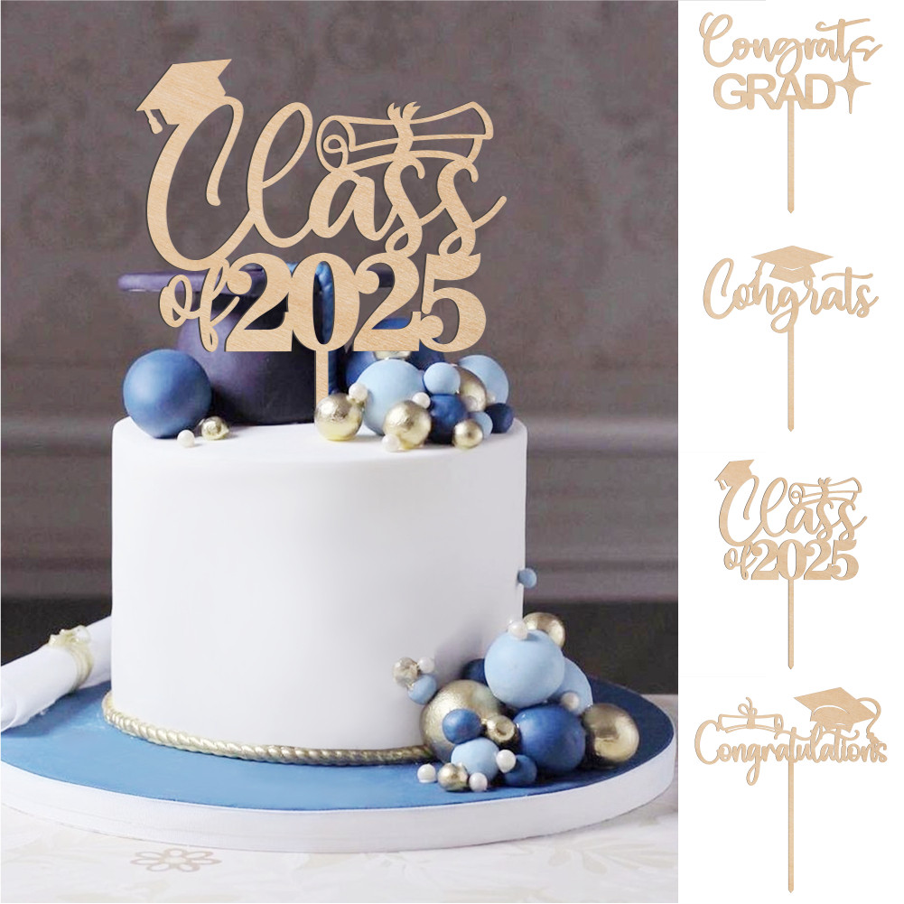 Class of 2025 Congratulations Congrats GRAD Wood Cake Topper for ...