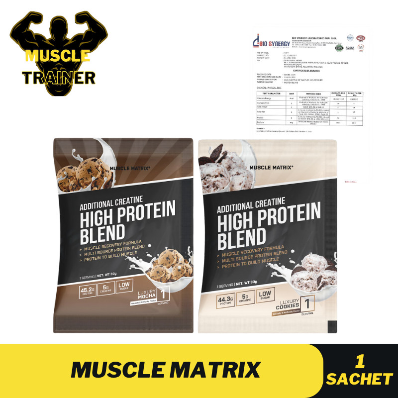 Muscle Matrix Whey Sachet High Bend Protein With Creatine Halal Lab ...