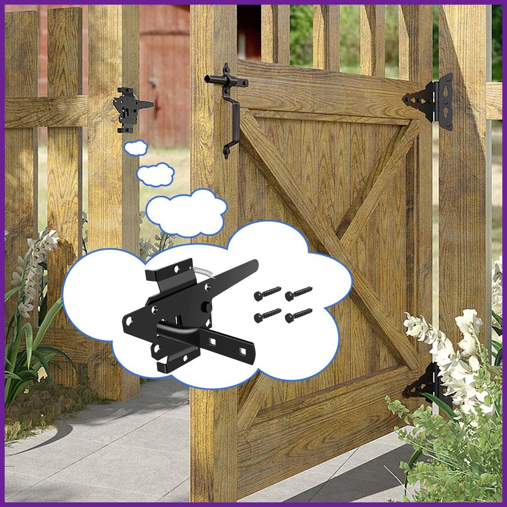 Door Latch Automatic Closing Fence Gate Lock Iron Lock Heavy Duty Latch ...