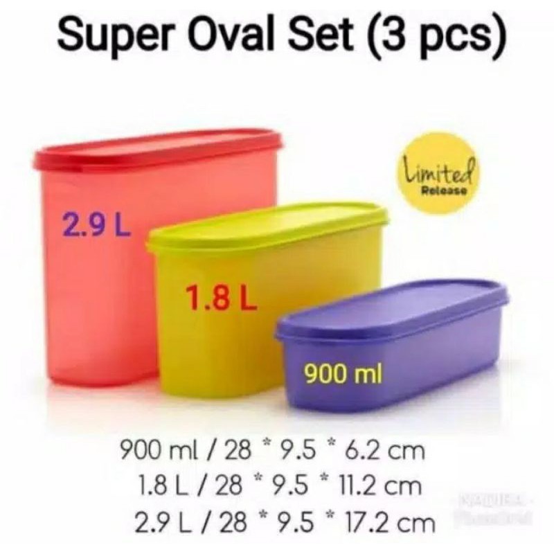 Tupperware Super Oval Set (3pcs) | Shopee Singapore