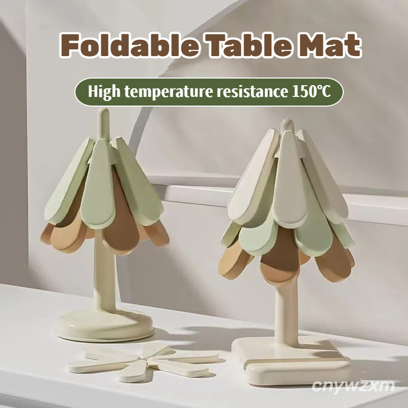 Foldable Silicone Insulated Coasters Household Heat Resistant Coasters ...