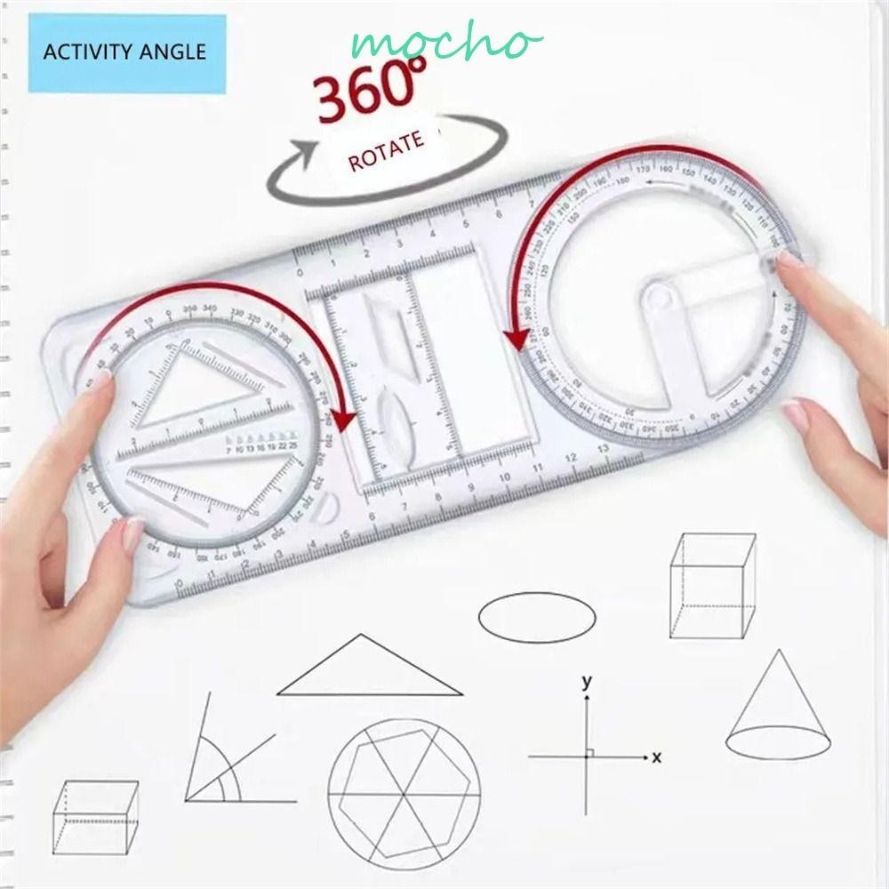 MOCHO Geometry Ruler, Multifunctional Activity Angle Drawing Ruler ...