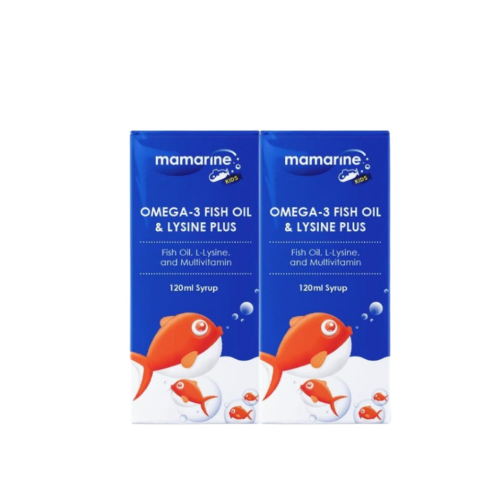 Holistica Mamarine Omega-3 Fish Oil & Lysine Plus Syrup (120ml/2x120ml ...