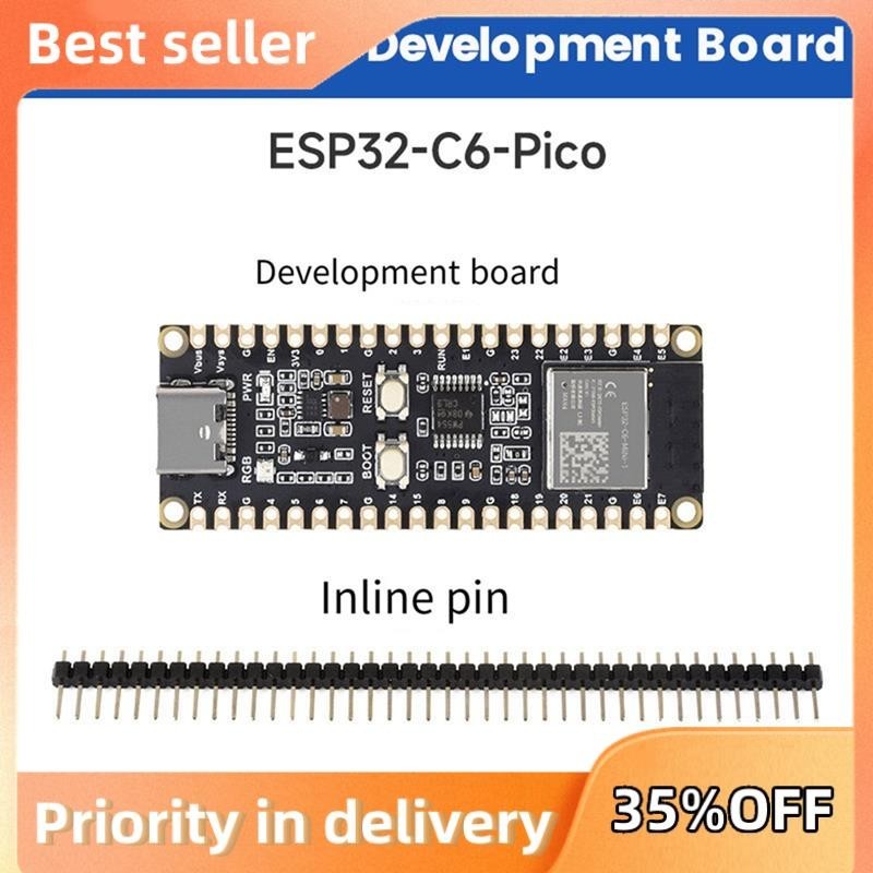 ESP32-C6-Pico Development Board WiFi 6 Microcontroller ESP32-C6-MINI-1 Module Supports for ESP ...