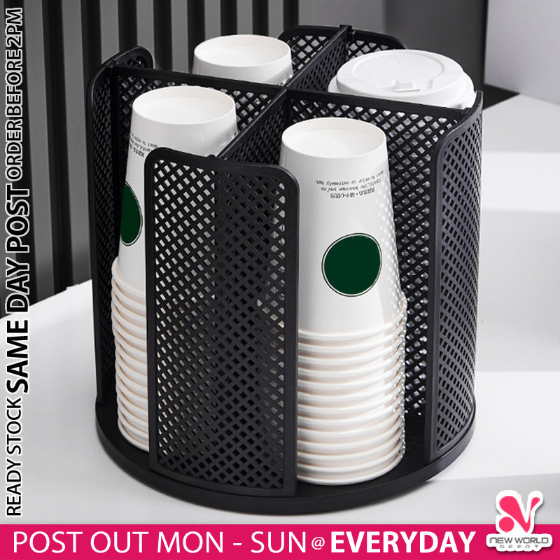 𝗘𝗔𝗦𝗬 𝗦𝗣𝗜𝗡 》360° Rotate Paper Cup Holder Dispenser Detachable Disposable ...